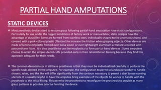 Prosthetic management of different levels of amputation | PPTX