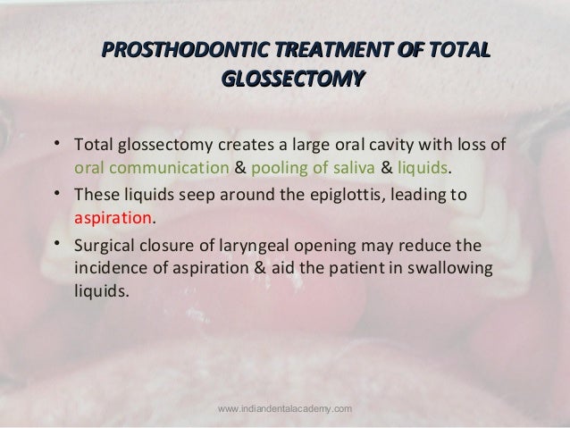 Prosthetic management of glossectomy/ orthodontic continuing education