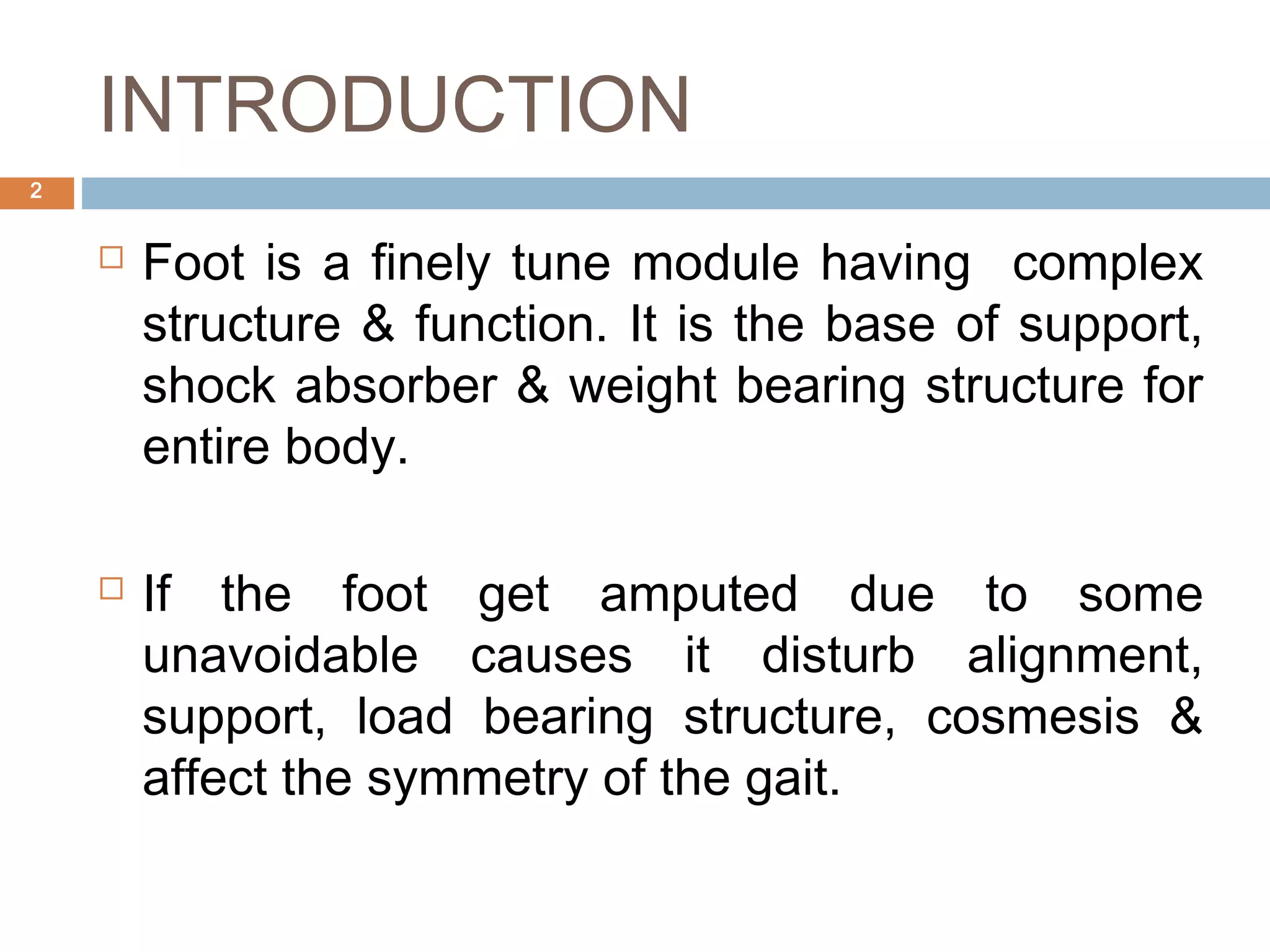 Prosthetic management of symes and partial foot amputation | PPT