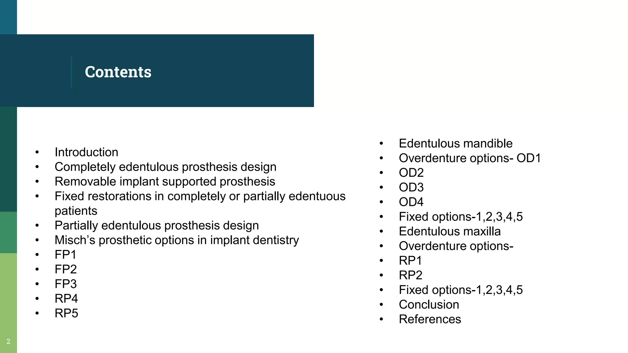 prosthetic options in implant | PPTX