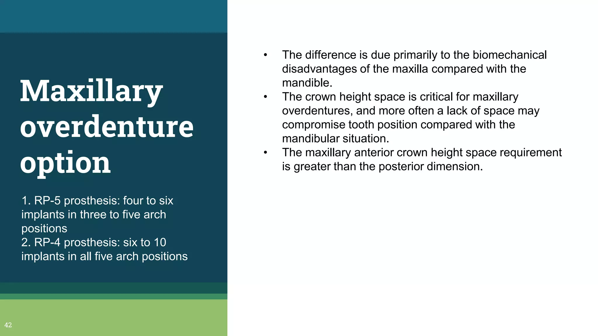 prosthetic options in implant | PPTX