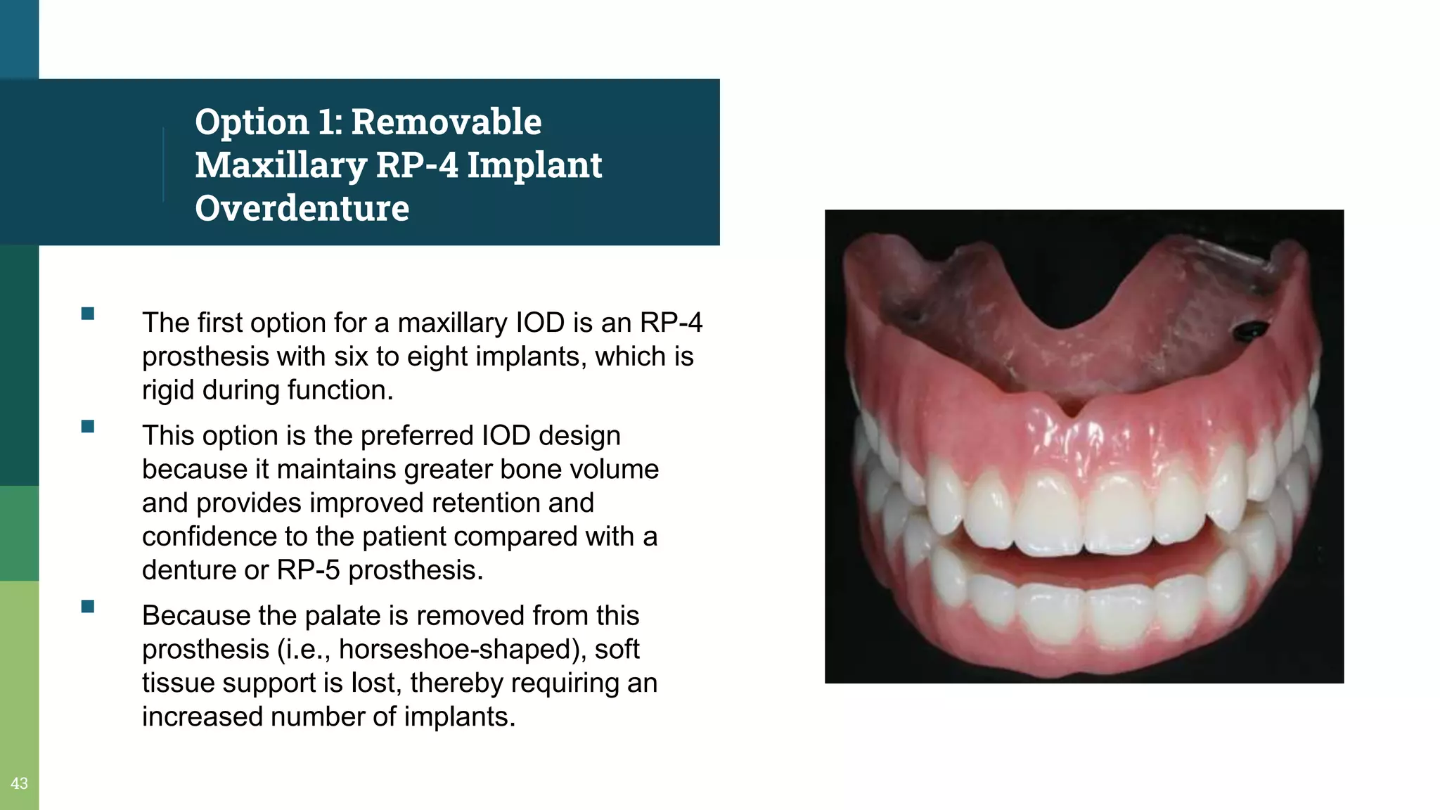 prosthetic options in implant | PPTX
