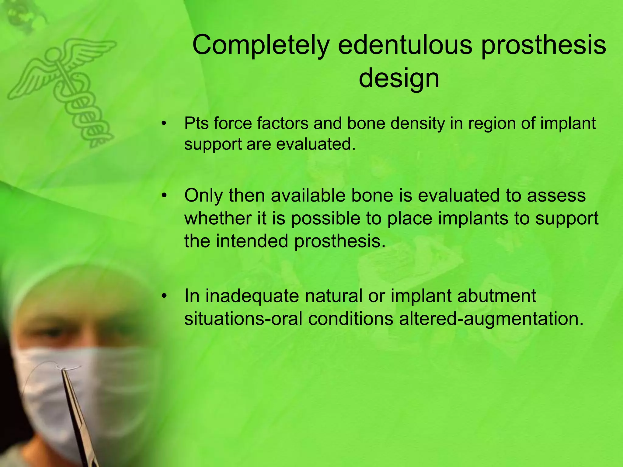 Prosthetic options in implant dentistry | PPTX