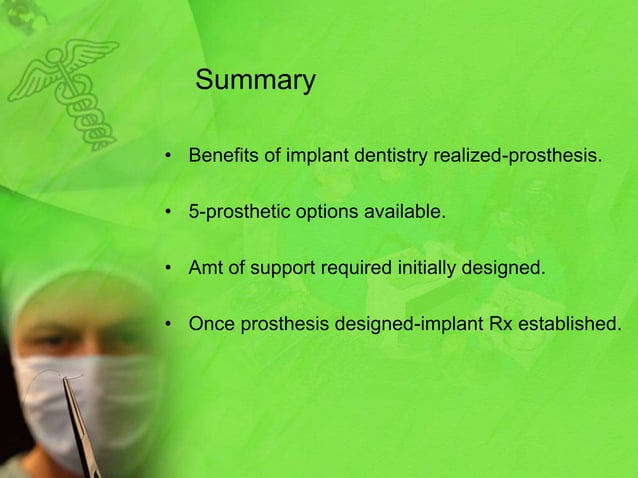 Prosthetic options in implant dentistry | PPTX | Dental Health ...