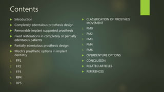 Prosthetic options in implant dentistry | PPTX