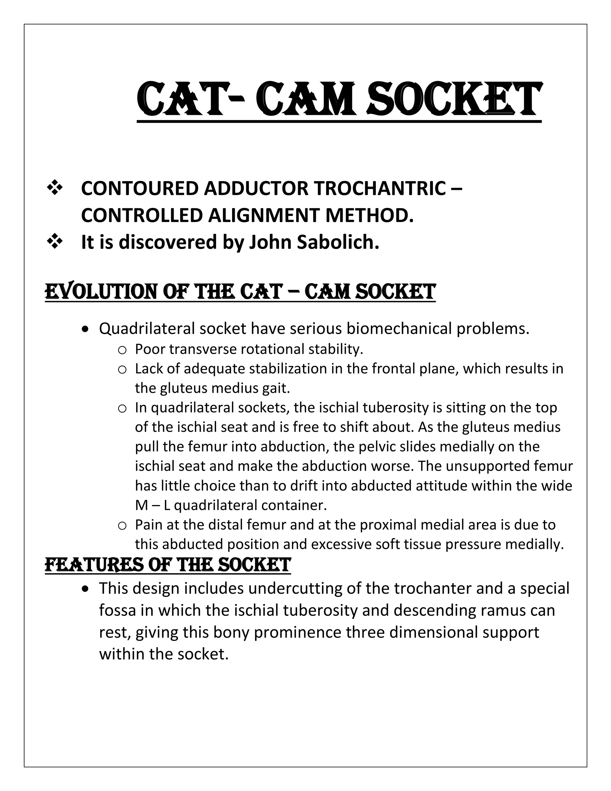 Transfemoral Prosthesis- Suspension, Socket Design | PDF