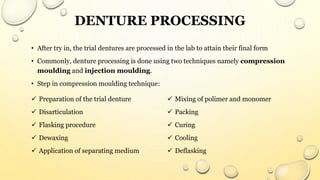 clinical & laboratory step in complete denture | PPTX