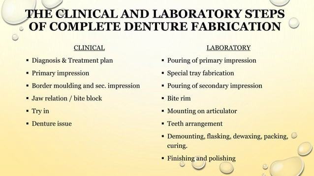 clinical & laboratory step in complete denture | PPTX