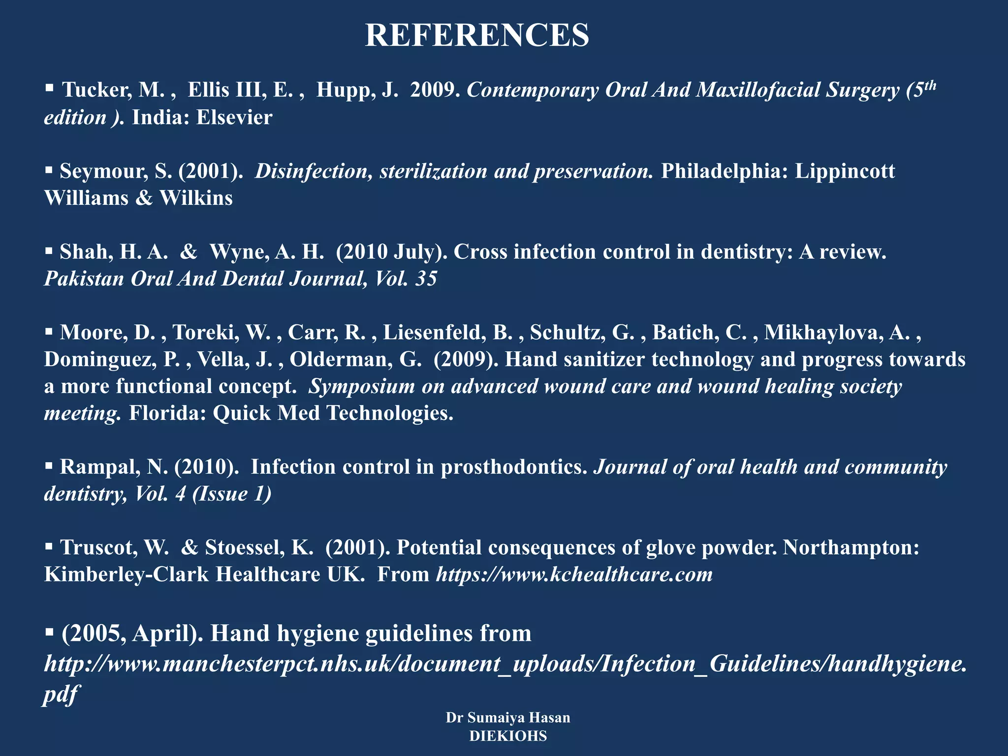 Cross infection control in dentistry (Few basic points) | PPTX