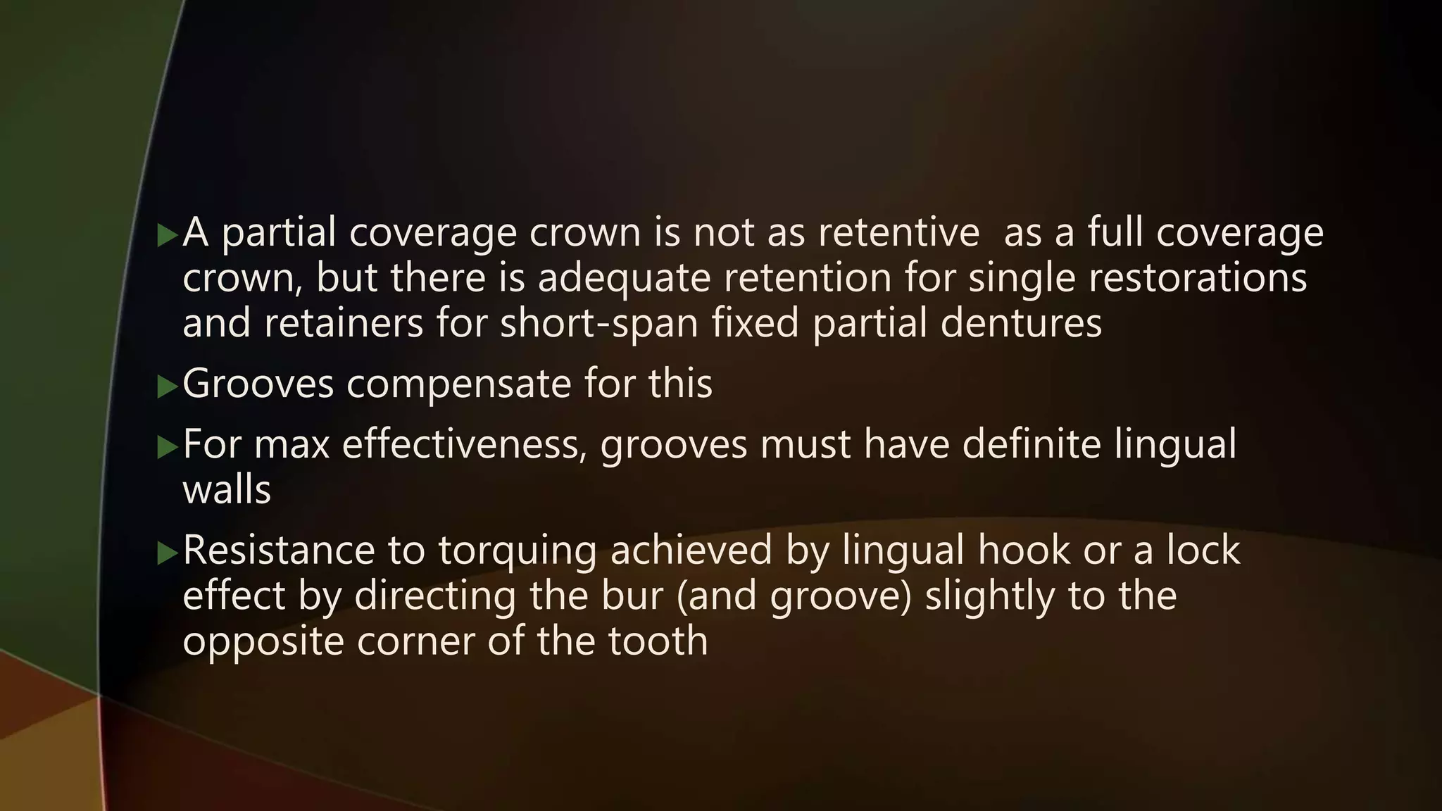 Partial veneer crown preparations | PPTX