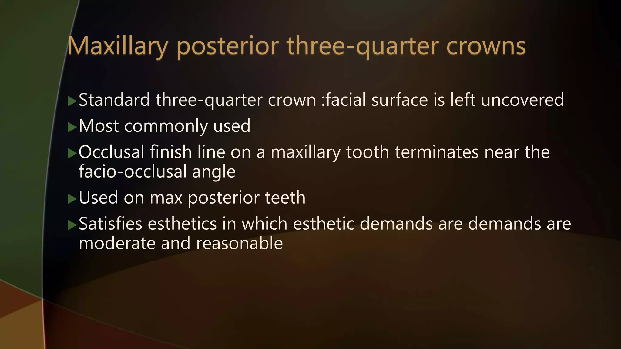 Partial veneer crown preparations | PPTX