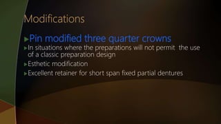 Partial veneer crown preparations | PPTX