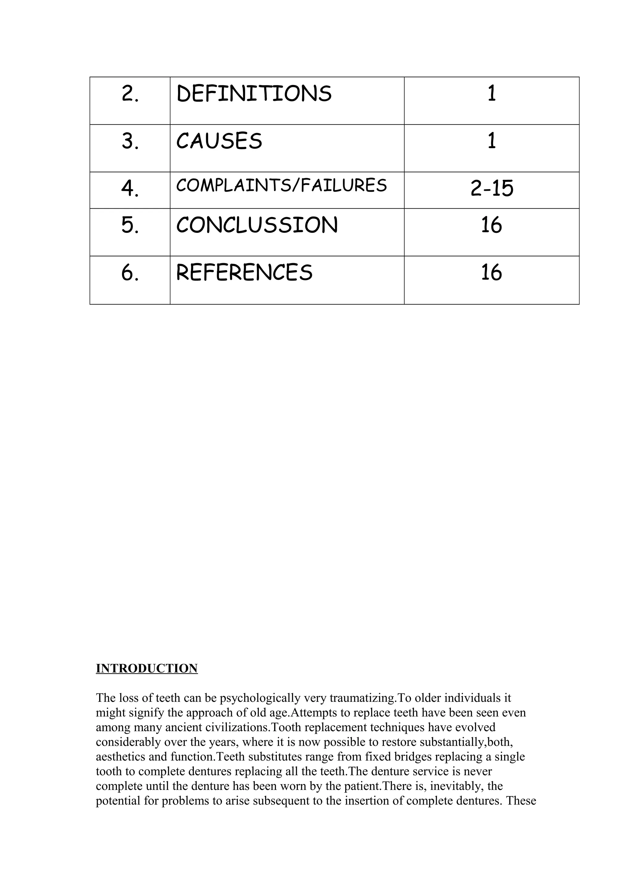 Prosthodontics-failures in cd prosthesis | DOC