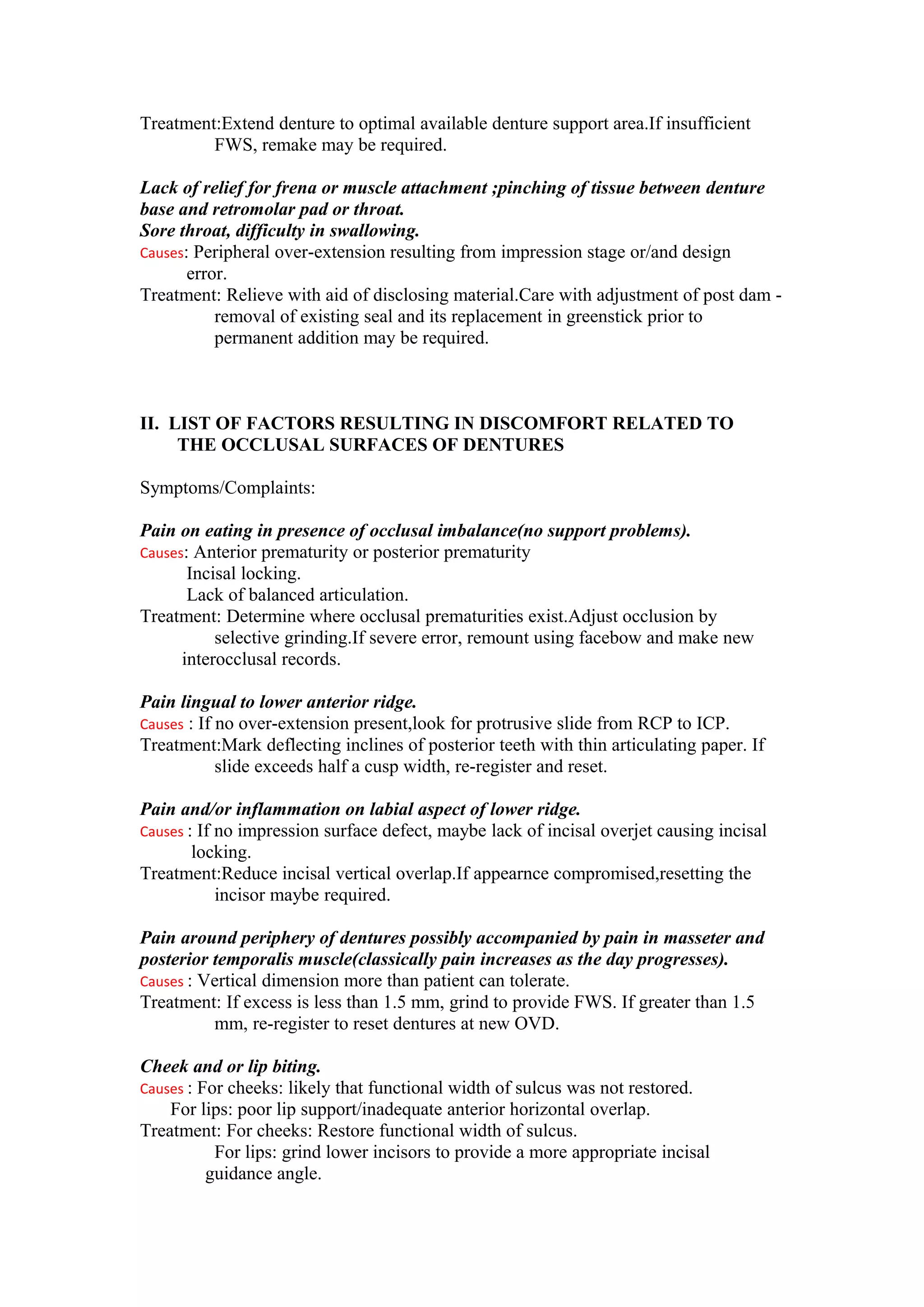 Prosthodontics-failures in cd prosthesis | DOC