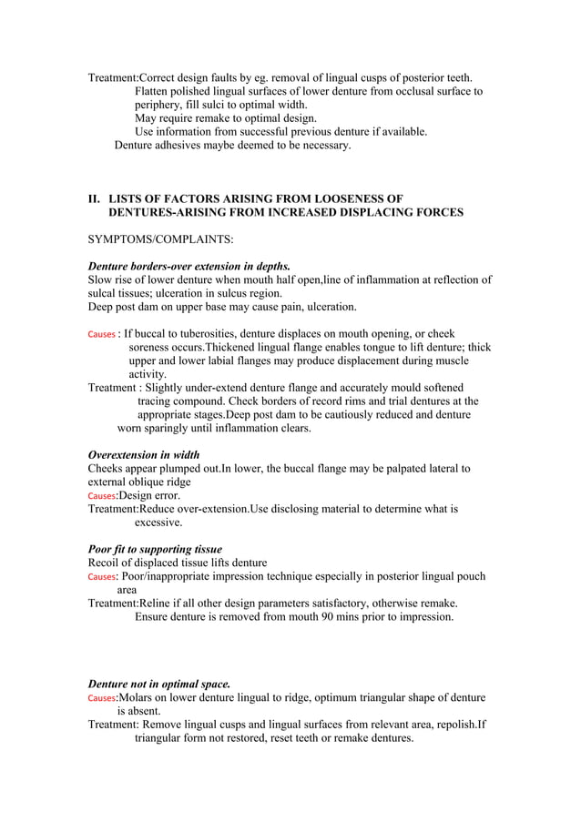 Prosthodontics-failures in cd prosthesis | DOC | Dental Health ...