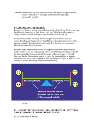 Prosthodontics-failures in cd prosthesis | DOC