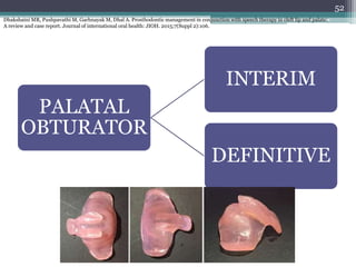 Prosthodontic management of cleft lip and palate | PPTX