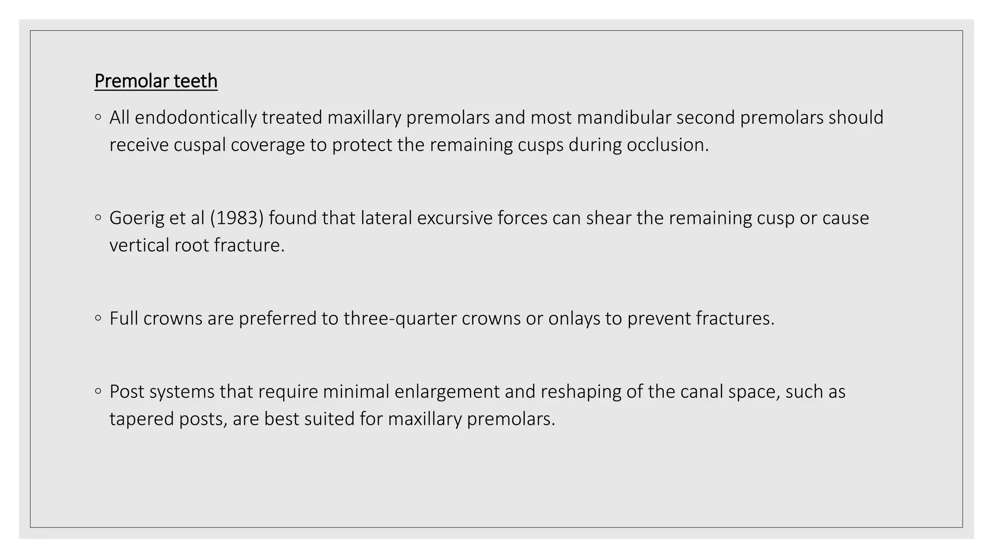 Prosthodontic management of endodontically treated teeth [autosaved] | PPTX