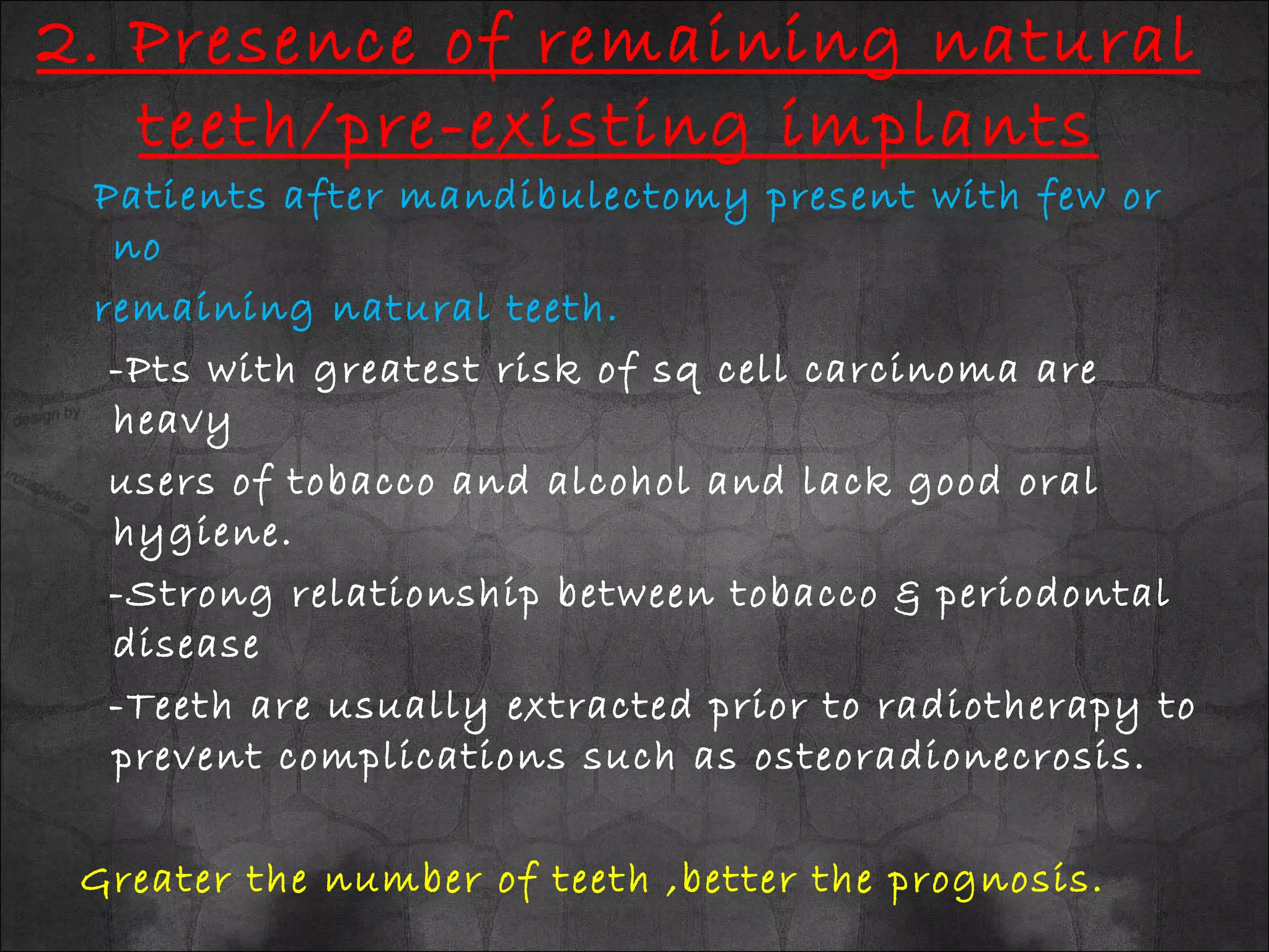Prosthodontic Management of Mandibular Defects | PPT