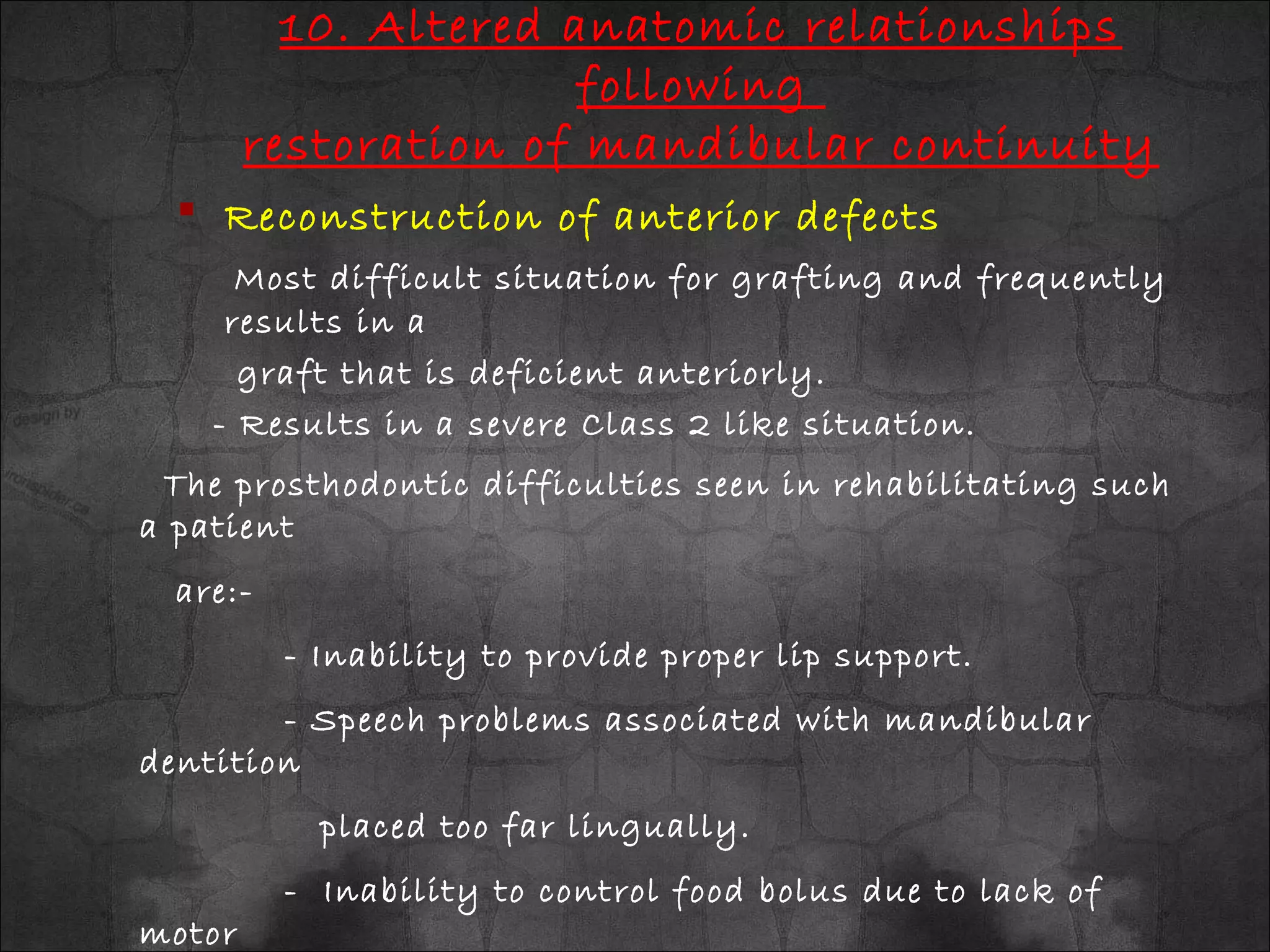 Prosthodontic Management of Mandibular Defects | PPT