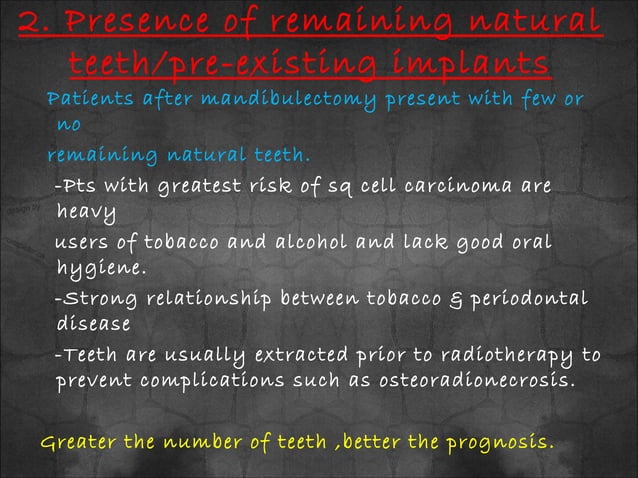 Prosthodontic Management of Mandibular Defects | PPT