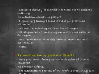 Prosthodontic Management of Mandibular Defects | PPT