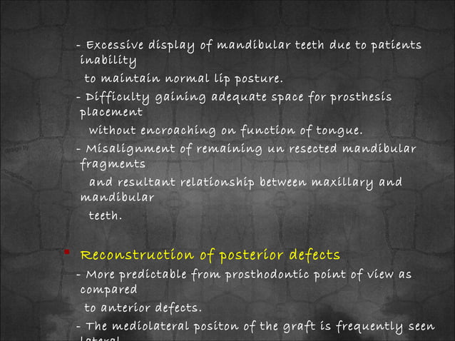 Prosthodontic Management of Mandibular Defects | PPT