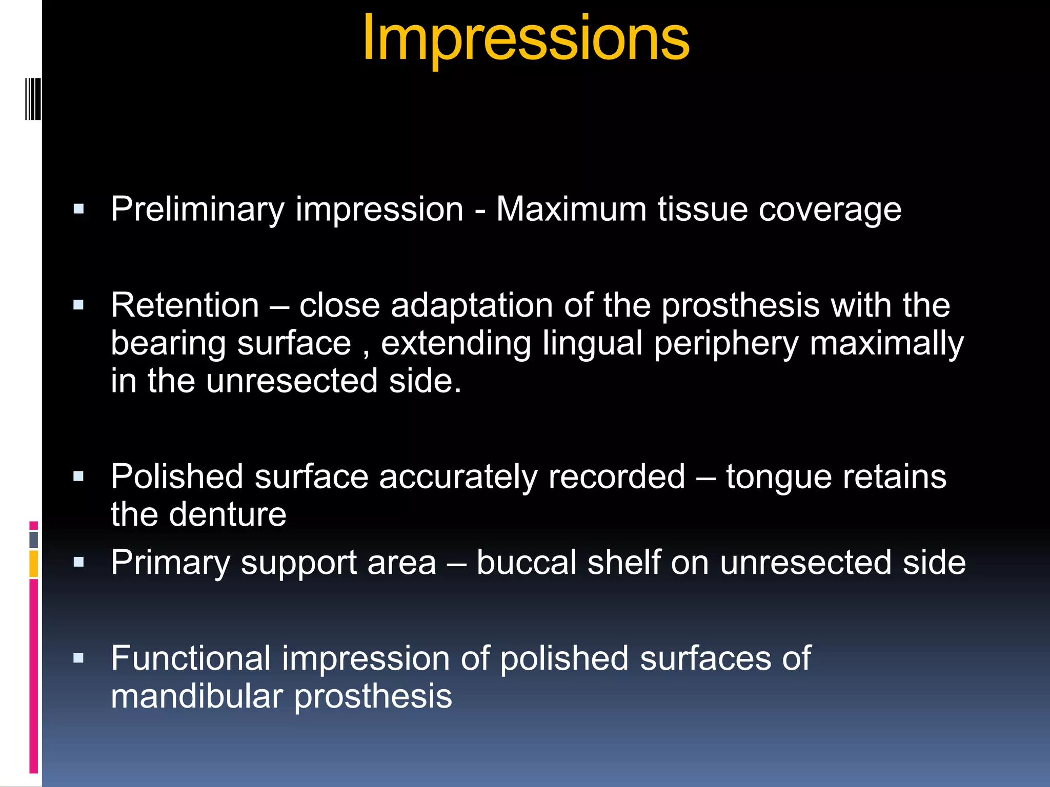 Prosthodontic rehabilitation of mandibulectomy | PPTX