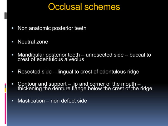 Prosthodontic rehabilitation of mandibulectomy | PPTX