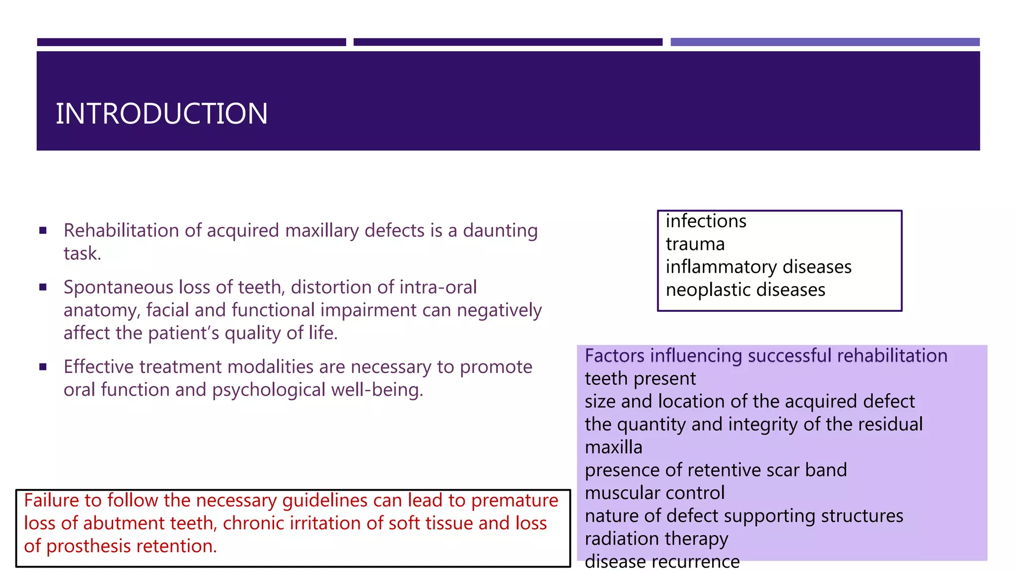 Prosthodontic rehabilitation of maxillary defect in a patient | PPTX