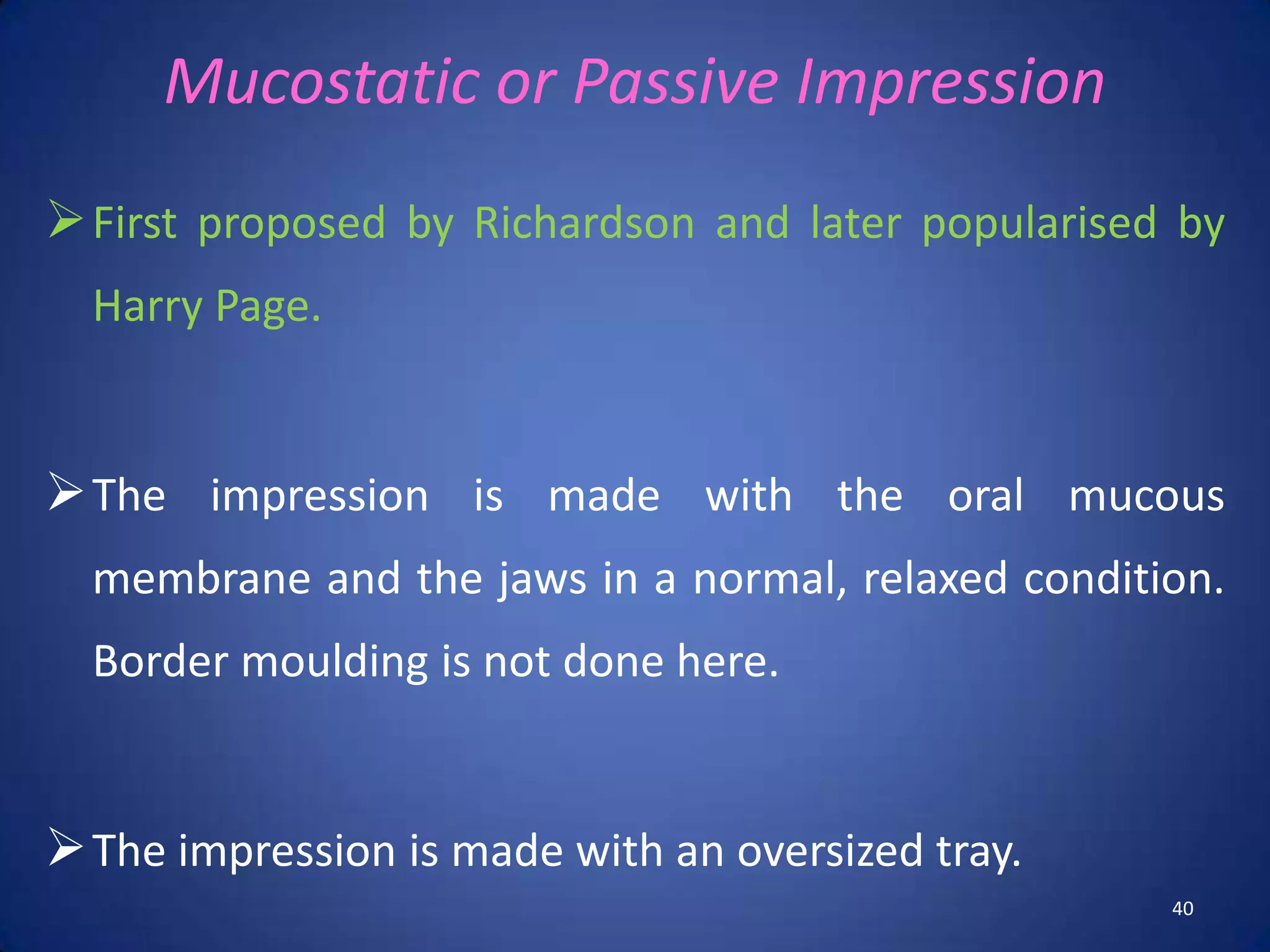 impression techniques of complete denture | PPTX