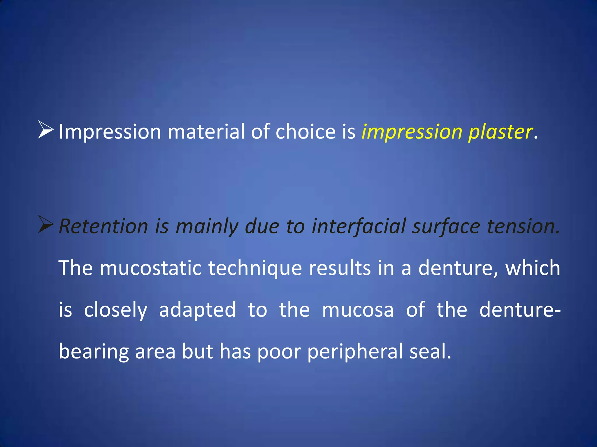 impression techniques of complete denture | PPTX