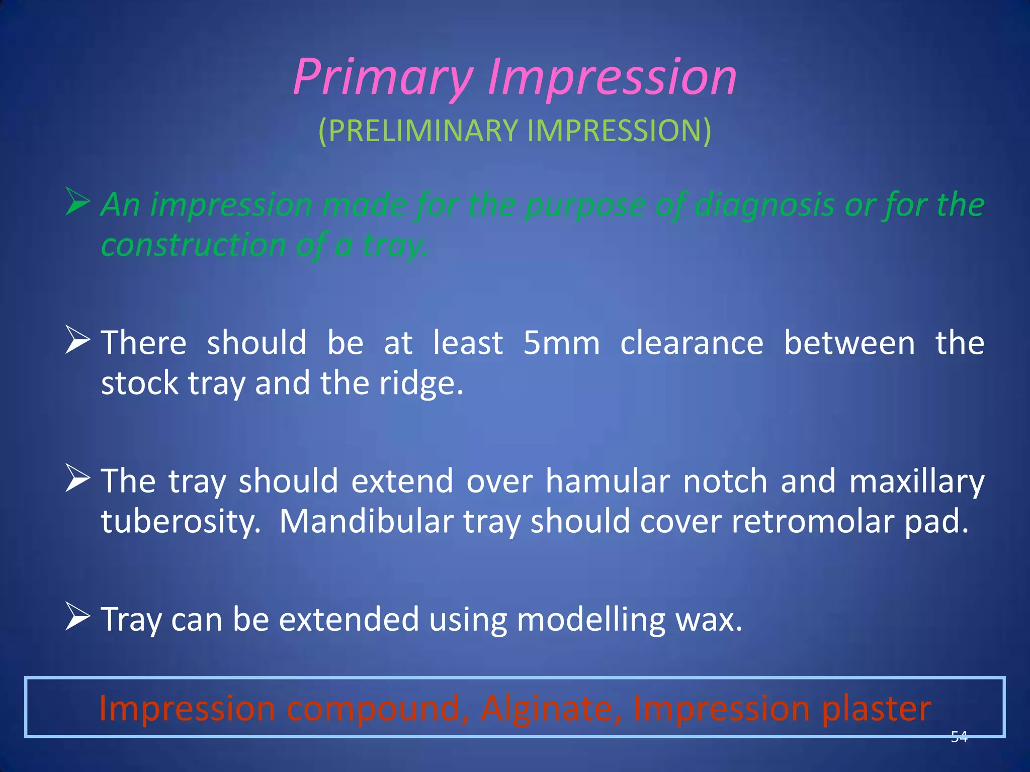 impression techniques of complete denture | PPTX