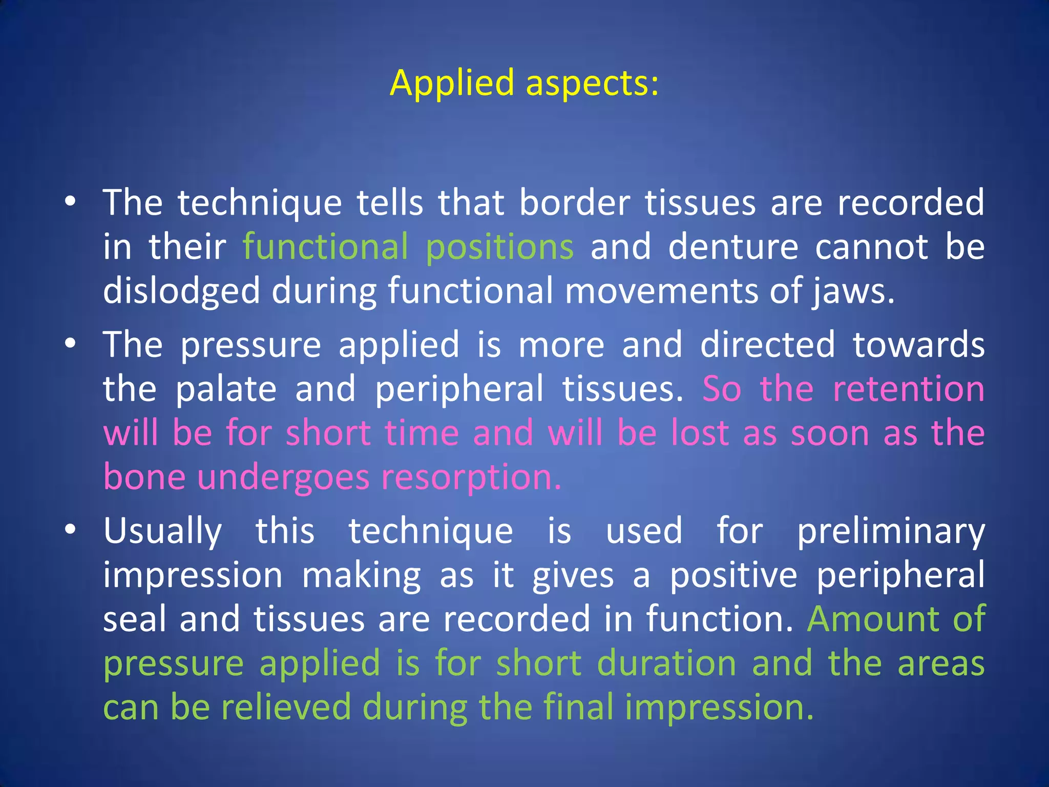 impression techniques of complete denture | PPTX