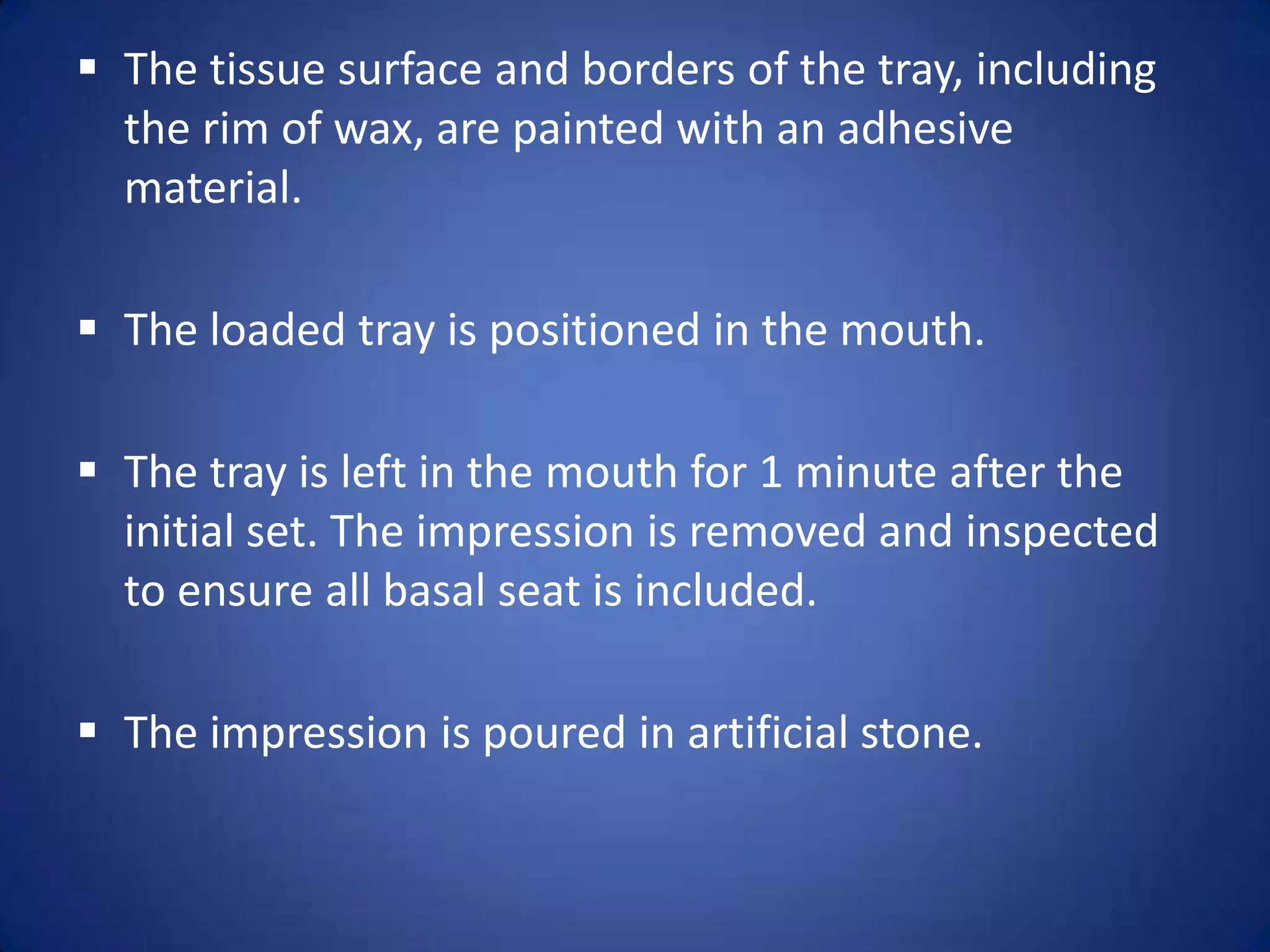 impression techniques of complete denture | PPTX