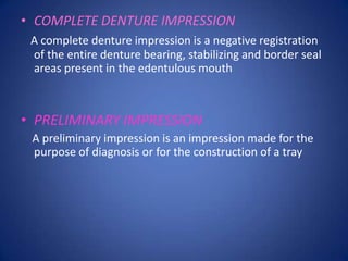 impression techniques of complete denture | PPTX