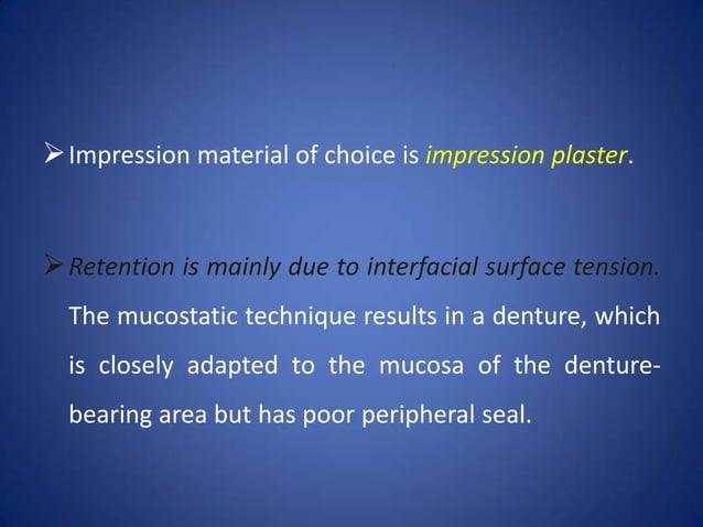 impression techniques of complete denture | PPTX | Dental Health | Diseases and Conditions