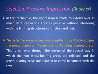 impression techniques of complete denture | PPTX