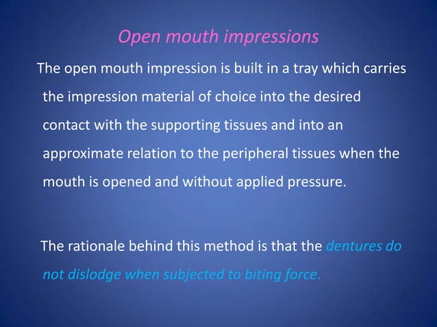 impression techniques of complete denture | PPTX | Dental Health ...