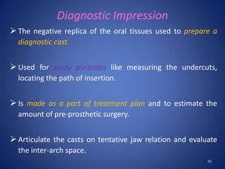 impression techniques of complete denture | PPTX