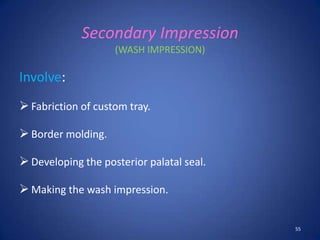 impression techniques of complete denture | PPTX