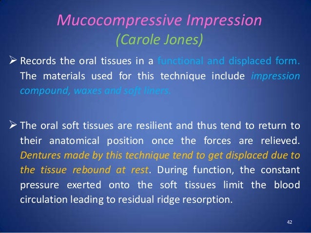 impression techniques of complete denture