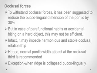 pontics in FPD (prosthodontics) | PPTX