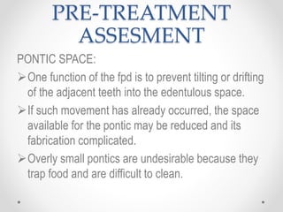 pontics in FPD (prosthodontics) | PPTX