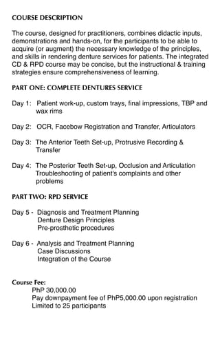 INTEGRATED ENHANCEMENT COURSE FOR CD & RPD | PDF | Dental Health | Diseases and Conditions