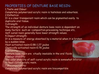 denture base resin | PPTX