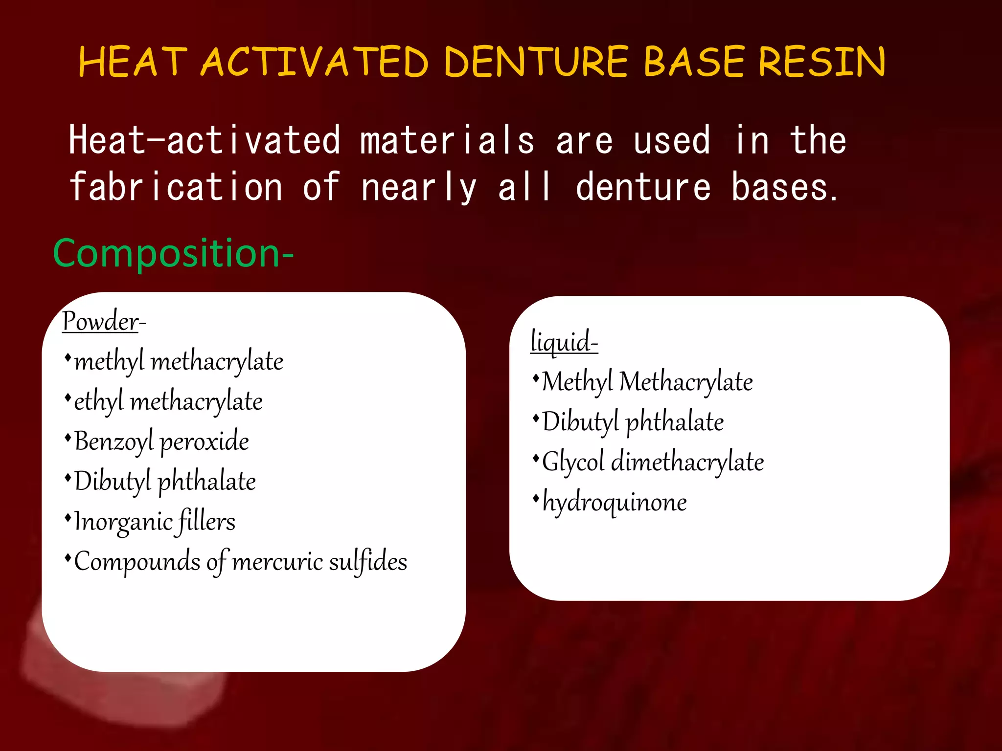 denture base resin presentation | PPTX