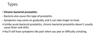 A lecture slide on Prostitis.pptx for nursing students | PPTX