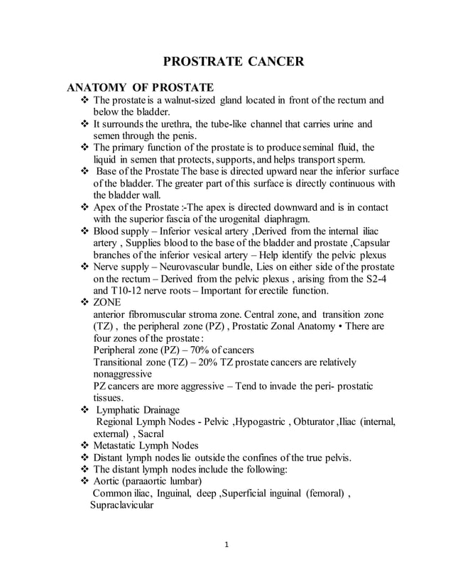 Prostrate cancer | DOCX | Cancer | Diseases and Conditions