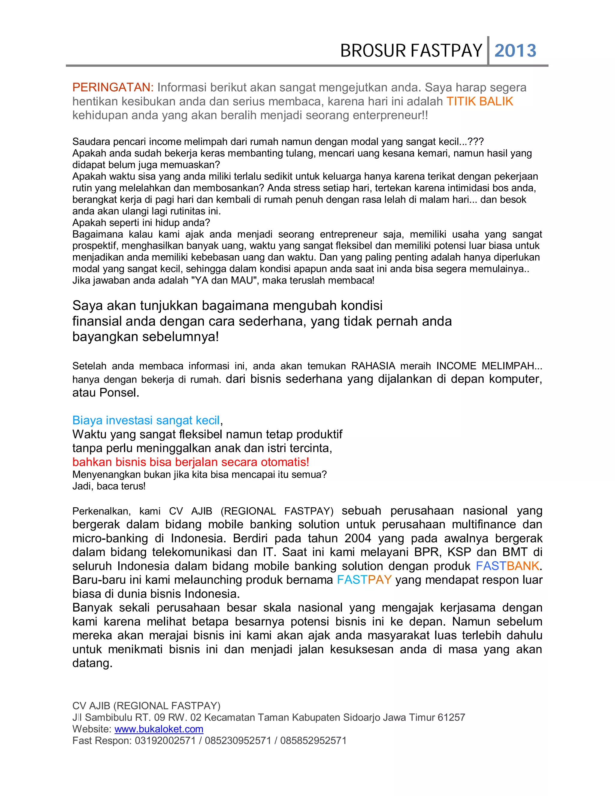 Brosur fastpay | PDF